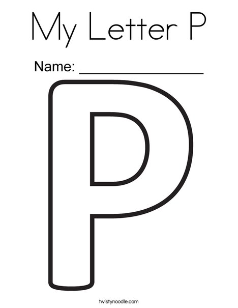 My Letter P Coloring Page Twisty Noodle My Letter P Coloring Page Twisty Noodle