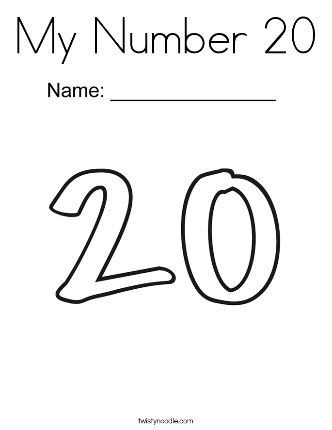 My Number 20 Coloring Page Twisty Noodle My Number 20 Coloring Page Twisty Noodle