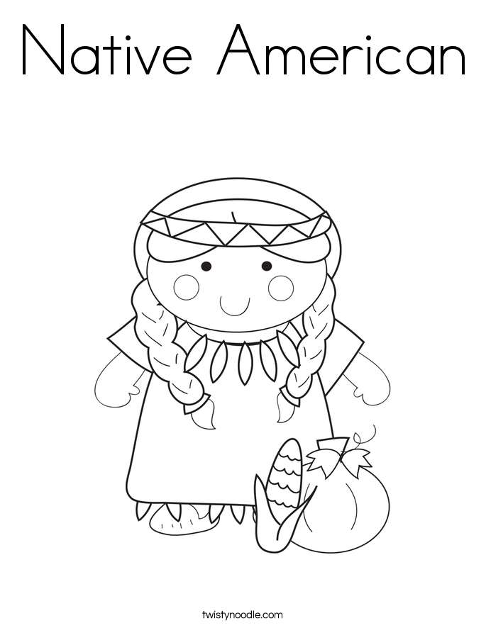 Native American Coloring Page Twisty Noodle Native American Coloring Page Twisty Noodle