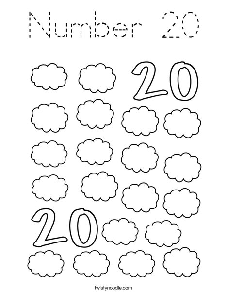 Number 20 Coloring Page Tracing Twisty Noodle number-20-coloring-page-tracing-twisty-noodle