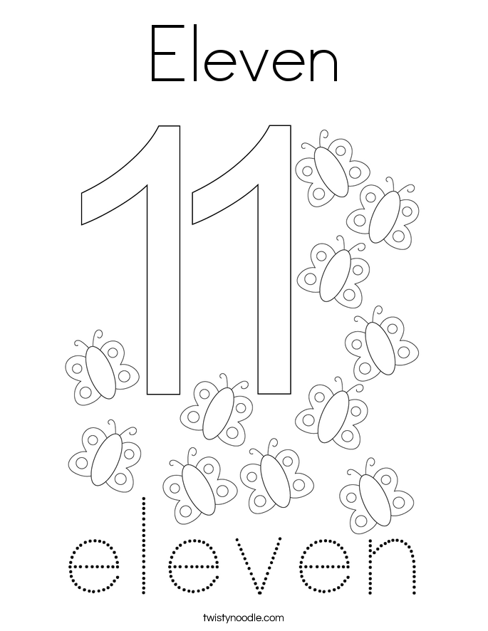 Eleven Coloring Page Twisty Noodle Eleven Coloring Page Twisty Noodle