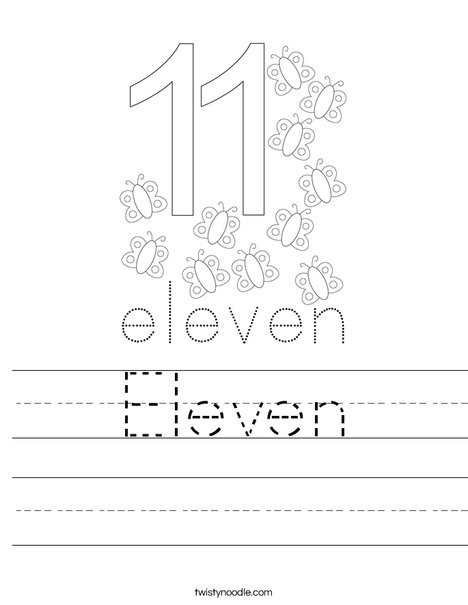 Eleven Worksheet - Twisty Noodle Eleven Worksheet - Twisty Noodle