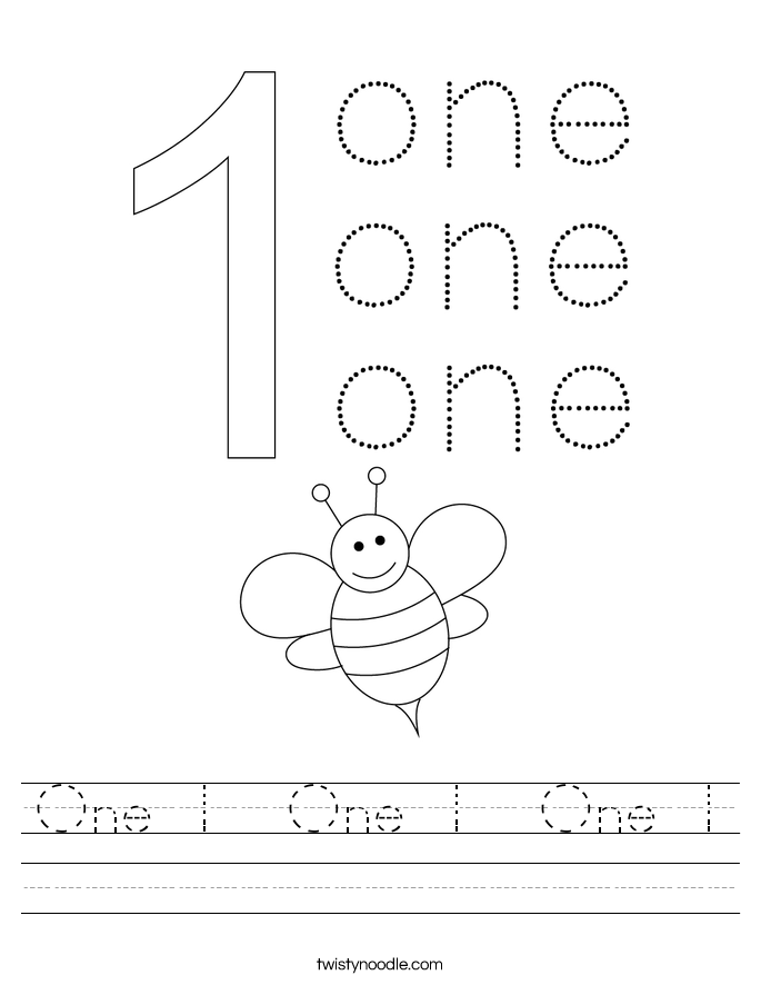 One 1 One 1 One 1 Worksheet - Twisty Noodle