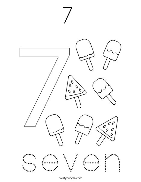 7 Coloring Page - Twisty Noodle 7 Coloring Page - Twisty Noodle