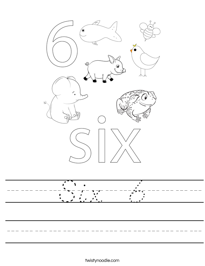 Six 6 Worksheet D Nealian Twisty Noodle six-6-worksheet-d-nealian-twisty-noodle