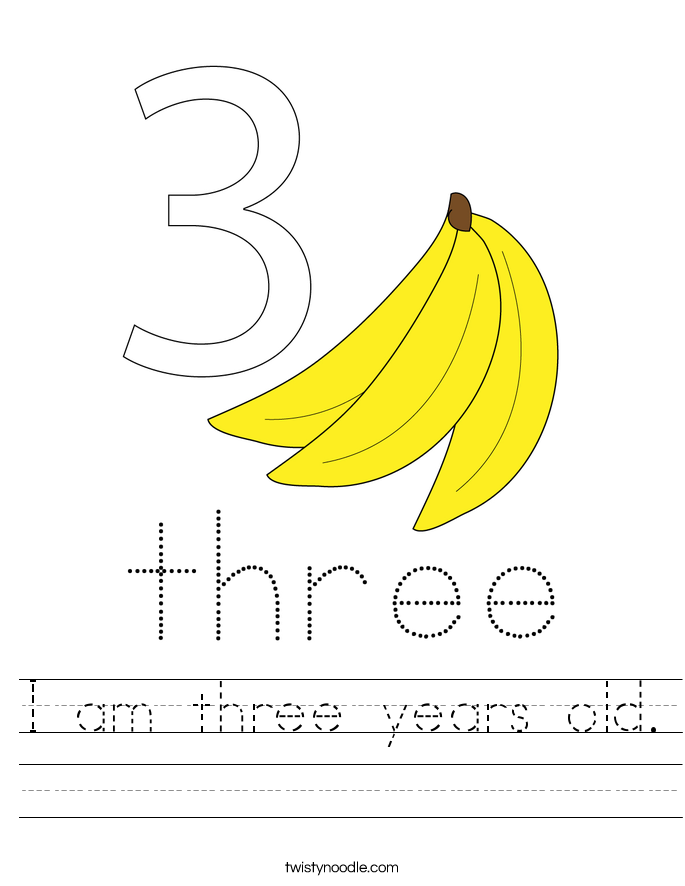 I am three years old Worksheet - Twisty Noodle