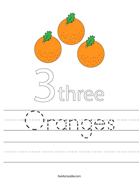 Oranges Worksheet - Twisty Noodle