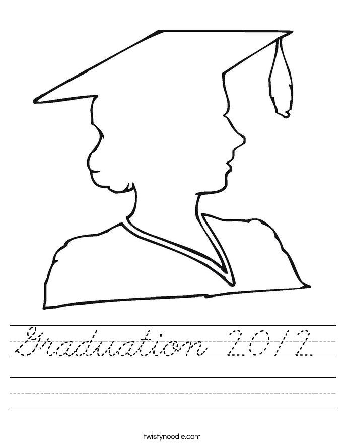 Graduation 2012 Worksheet - Cursive - Twisty Noodle