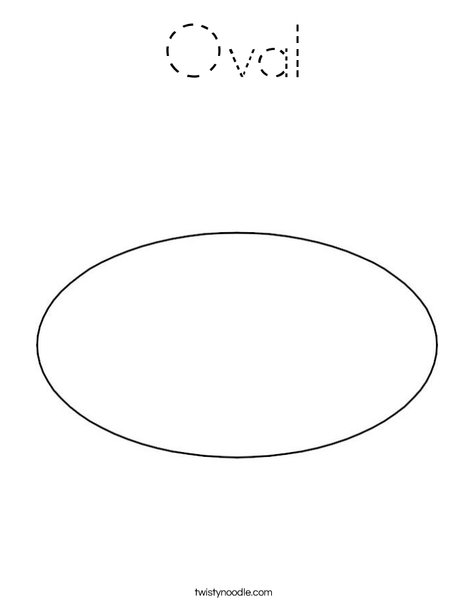 Oval Coloring Page - Tracing - Twisty Noodle