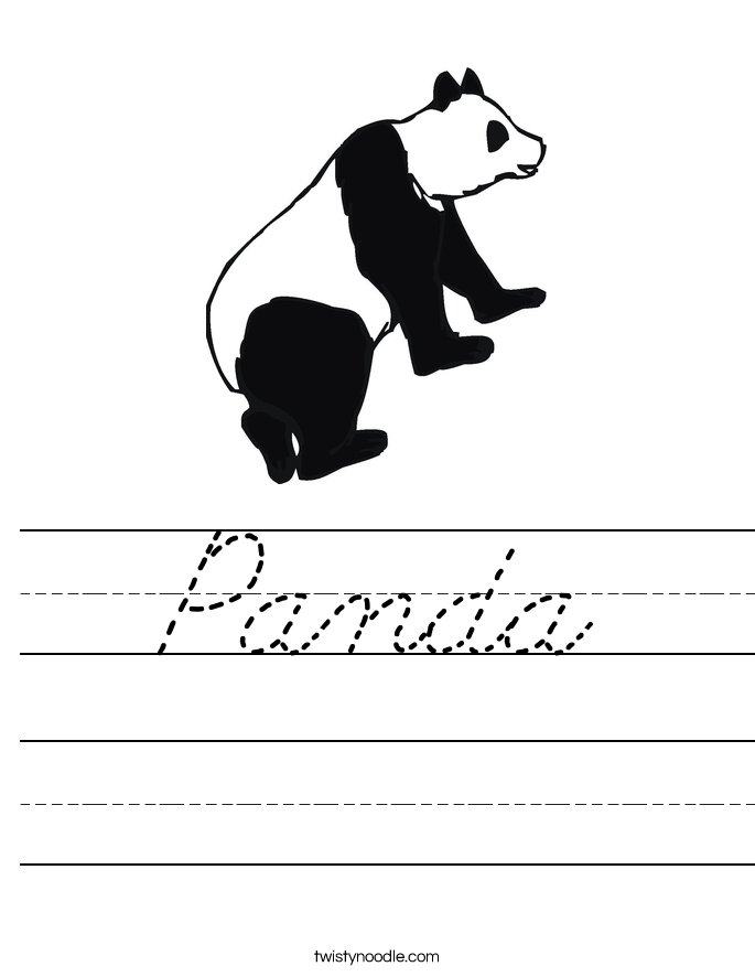 Panda Worksheet Cursive Twisty Noodle panda-worksheet-cursive-twisty-noodle