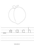 Peach Worksheet - Twisty Noodle