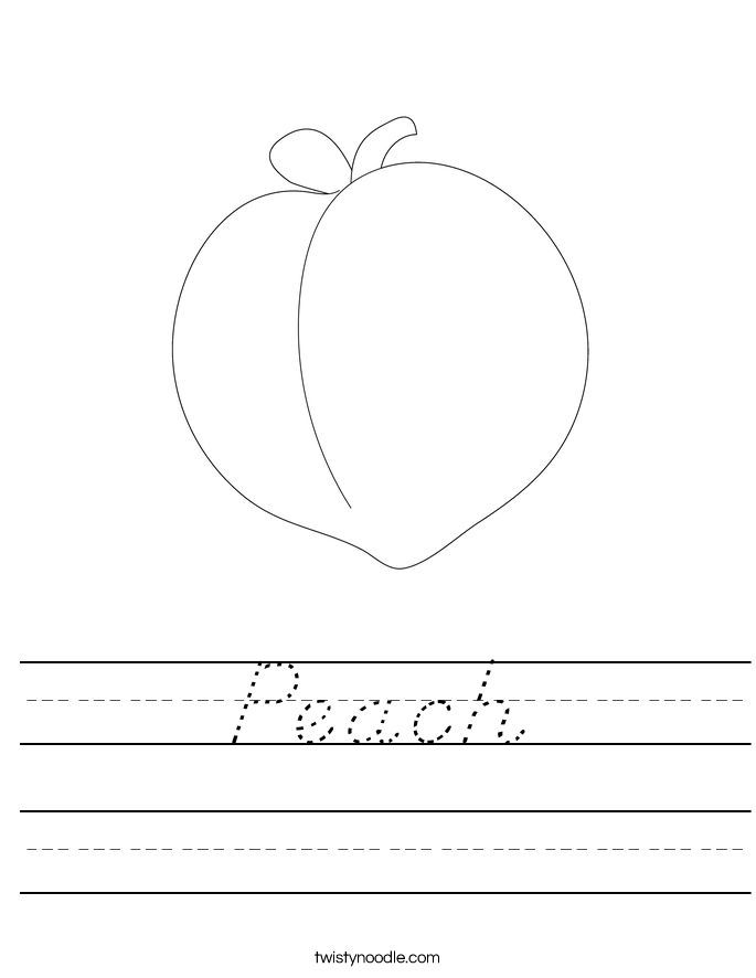 Peach Worksheet - D'Nealian - Twisty Noodle