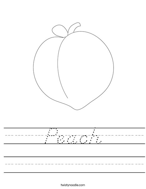 Peach Worksheet - D'Nealian - Twisty Noodle
