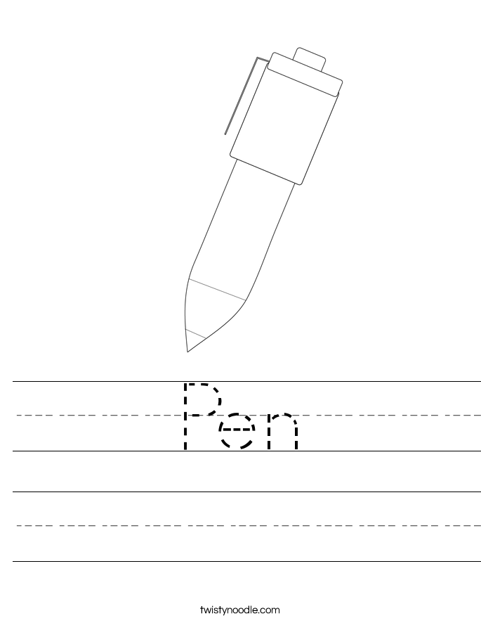 Pen Worksheet - Twisty Noodle
