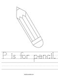 Pencil Worksheet - Twisty Noodle