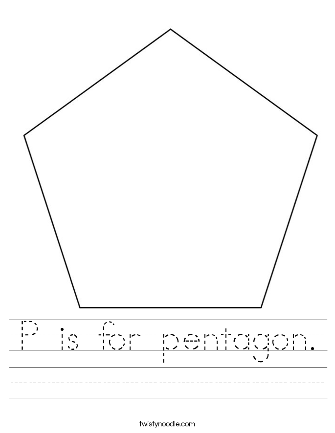P is for pentagon Worksheet - Twisty Noodle