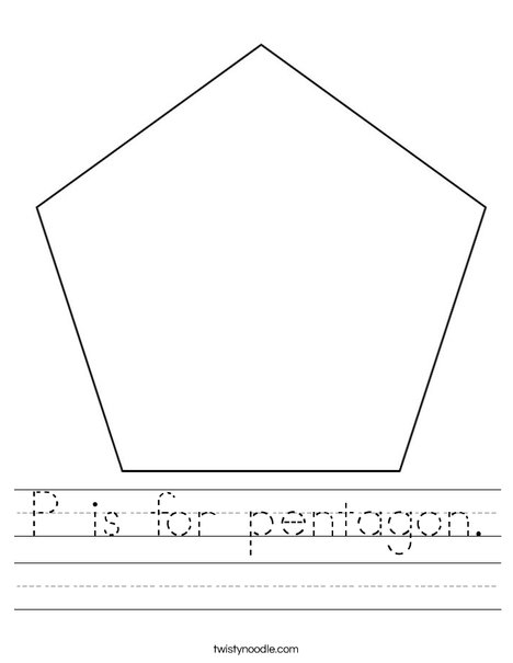 P is for pentagon Worksheet - Twisty Noodle