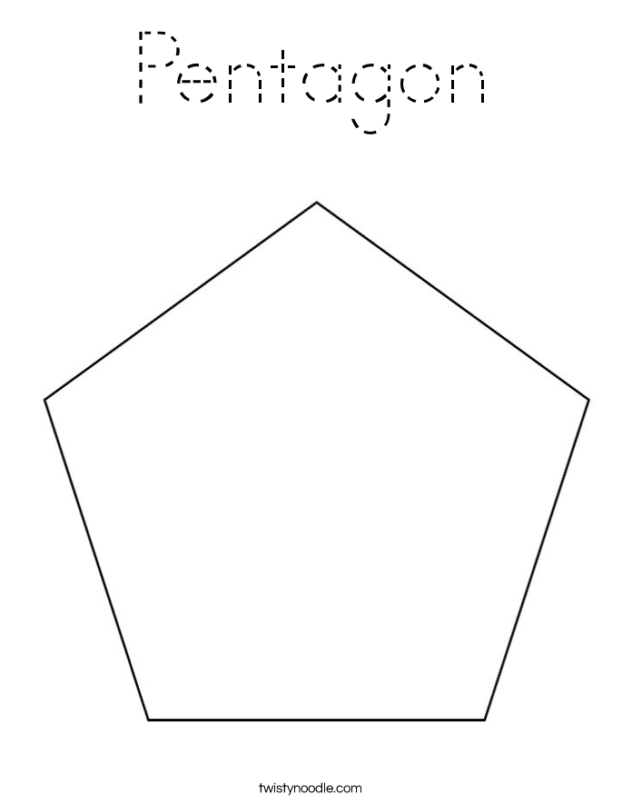 Pentagon Coloring Page - Tracing - Twisty Noodle