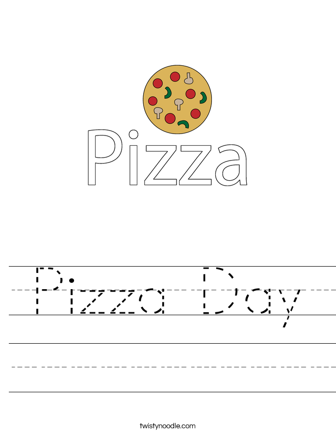Pizza Day Worksheet - Twisty Noodle