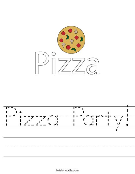 Pizza Party Worksheet - Twisty Noodle
