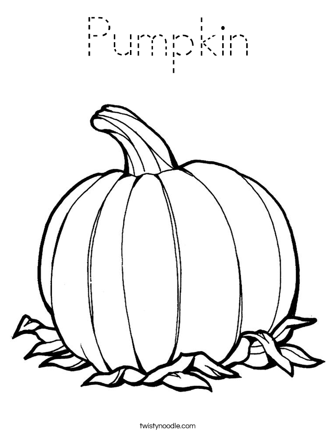 Pumpkin Coloring Page - Tracing - Twisty Noodle Pumpkin Coloring Page - Tracing - Twisty Noodle