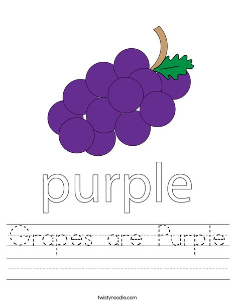 Grapes are Purple Worksheet - Twisty Noodle