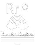 R is for Rainbow Worksheet - Twisty Noodle