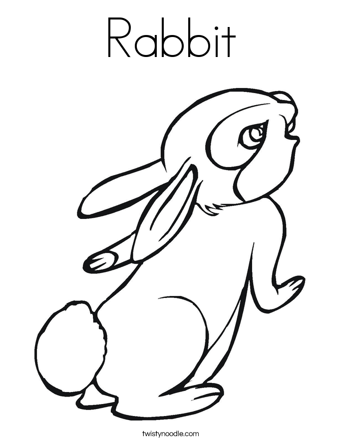 Rabbit Coloring Page - Twisty Noodle