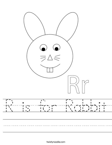 R is for Rabbit Worksheet - Twisty Noodle