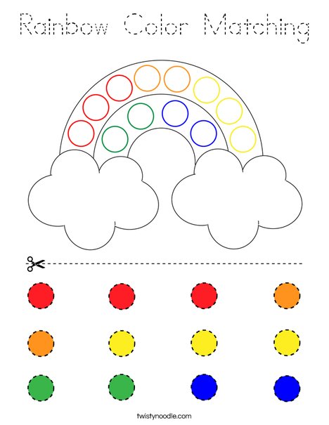 Rainbow Color Matching Coloring Page - Tracing - Twisty Noodle Rainbow Color Matching Coloring Page - Tracing - Twisty Noodle