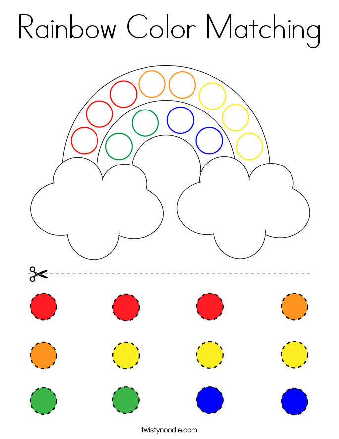 Rainbow Color Matching Coloring Page - Twisty Noodle Rainbow Color Matching Coloring Page - Twisty Noodle