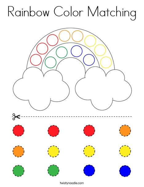 Rainbow Color Matching Coloring Page - Twisty Noodle Rainbow Color Matching Coloring Page - Twisty Noodle
