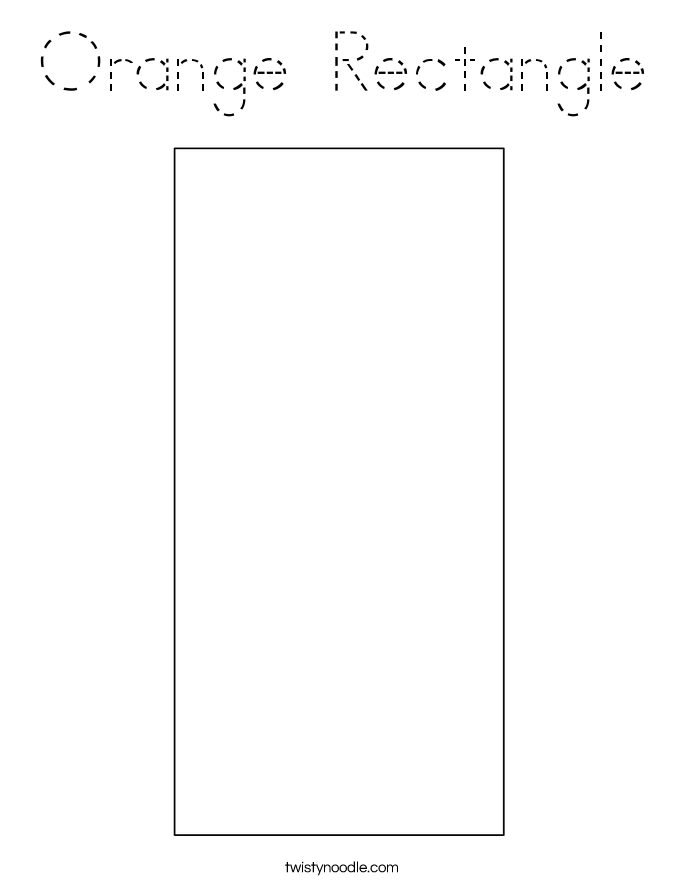 Orange Rectangle Coloring Page - Tracing - Twisty Noodle