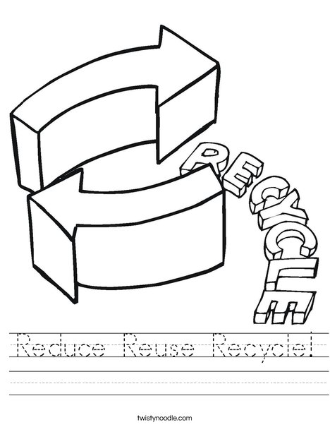 Reduce Reuse Recycle Worksheet - Twisty Noodle Reduce Reuse Recycle Worksheet - Twisty Noodle
