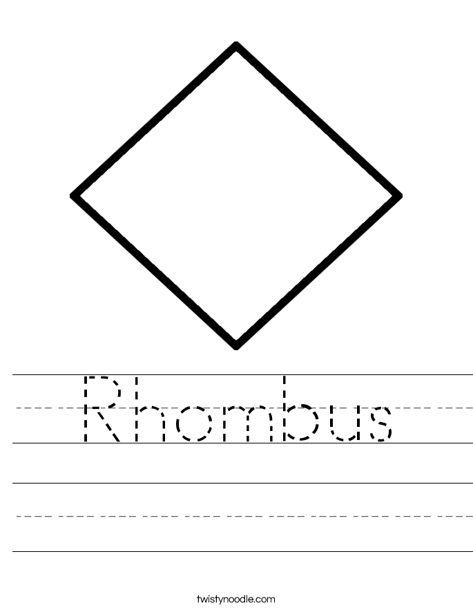 Rhombus Worksheet - Twisty Noodle Rhombus Worksheet - Twisty Noodle