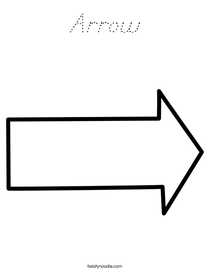 Arrow Coloring Page - D'Nealian - Twisty Noodle