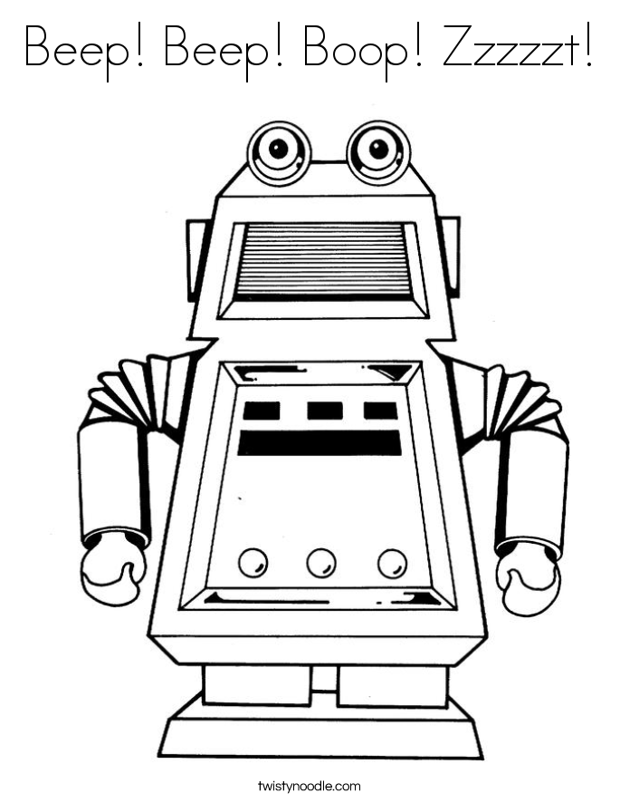 Beep Beep Boop Zzzzzt Coloring Page - Twisty Noodle Beep Beep Boop Zzzzzt Coloring Page - Twisty Noodle