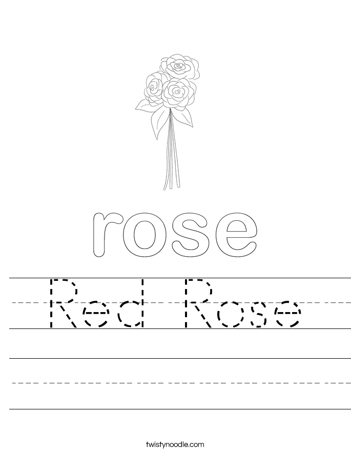Red Rose Worksheet - Twisty Noodle