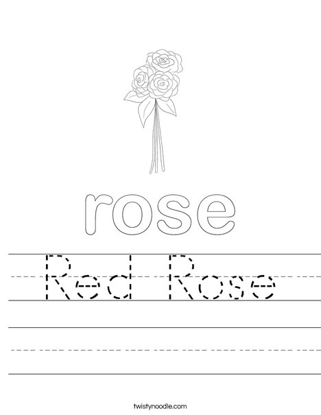 Red Rose Worksheet - Twisty Noodle