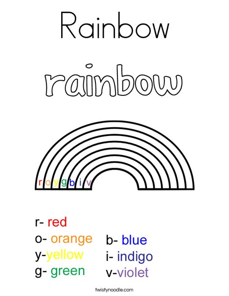 Rainbow Coloring Page - Twisty Noodle