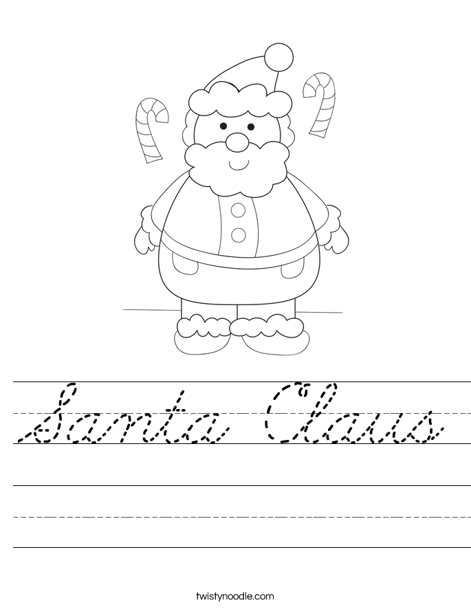 Santa Claus Worksheet Cursive Twisty Noodle Santa Claus Worksheet Cursive Twisty Noodle