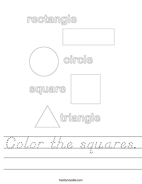 Drawing Squares Worksheet