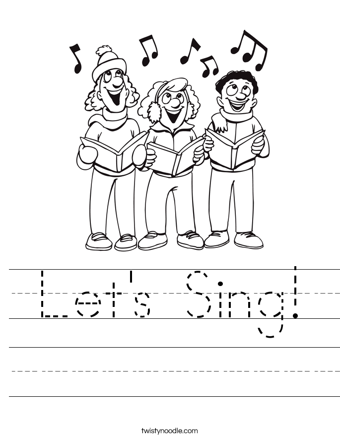 Let's Sing Worksheet - Twisty Noodle Let's Sing Worksheet - Twisty Noodle