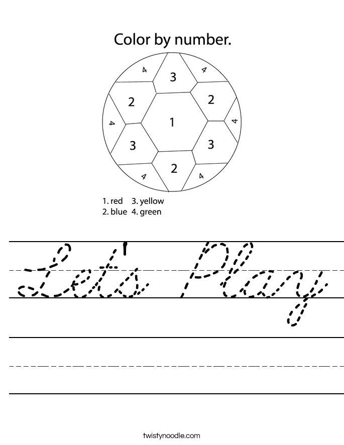 Let's Play Worksheet - Cursive - Twisty Noodle