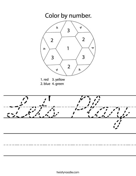 Let's Play Worksheet - Cursive - Twisty Noodle