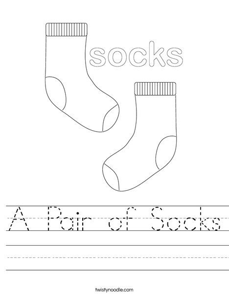 A Pair of Socks Worksheet - Twisty Noodle