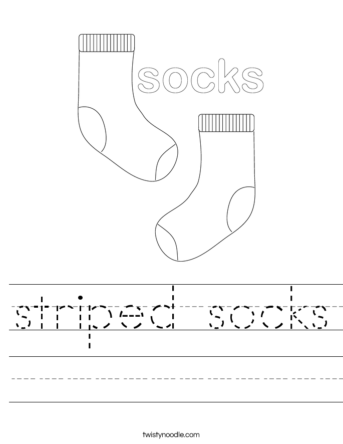 striped socks Worksheet - Twisty Noodle