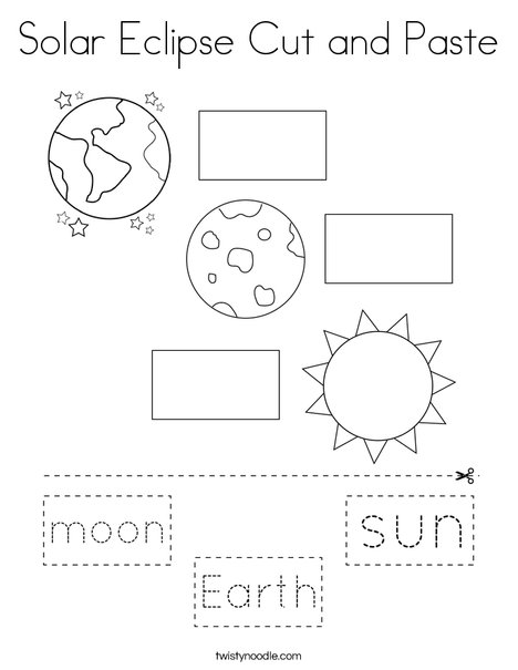 Solar Eclipse Cut and Paste Coloring Page - Twisty Noodle Solar Eclipse Cut and Paste Coloring Page - Twisty Noodle