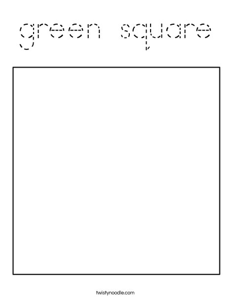 green square Coloring Page - Tracing - Twisty Noodle