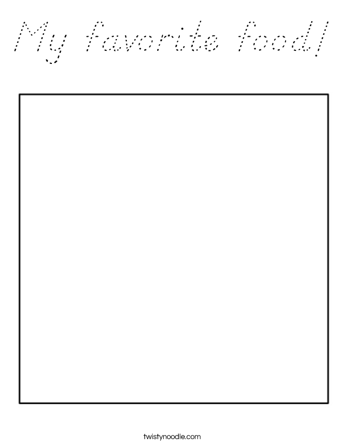 My favorite food Coloring Page - D'Nealian - Twisty Noodle